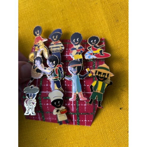 Set of 10 collectible golly pin badges