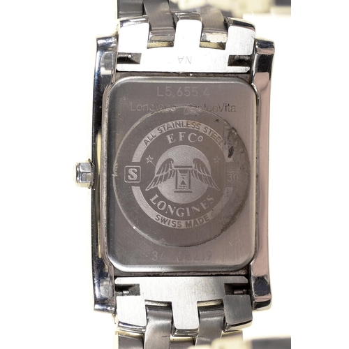 A LONGINES STAINLESS STEEL GENTLEMEN’S WRISTWATCH, REF L56554716 NO ...
