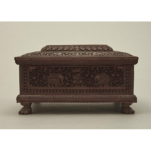 AN INDIAN SANDALWOOD CASKET AND COVER, MYSORE PRESIDENCY, LATE 19TH C ...