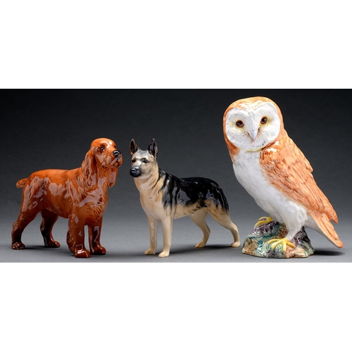A Beswick model of a barn owl, 19cm h, printed mark and two Beswick ...
