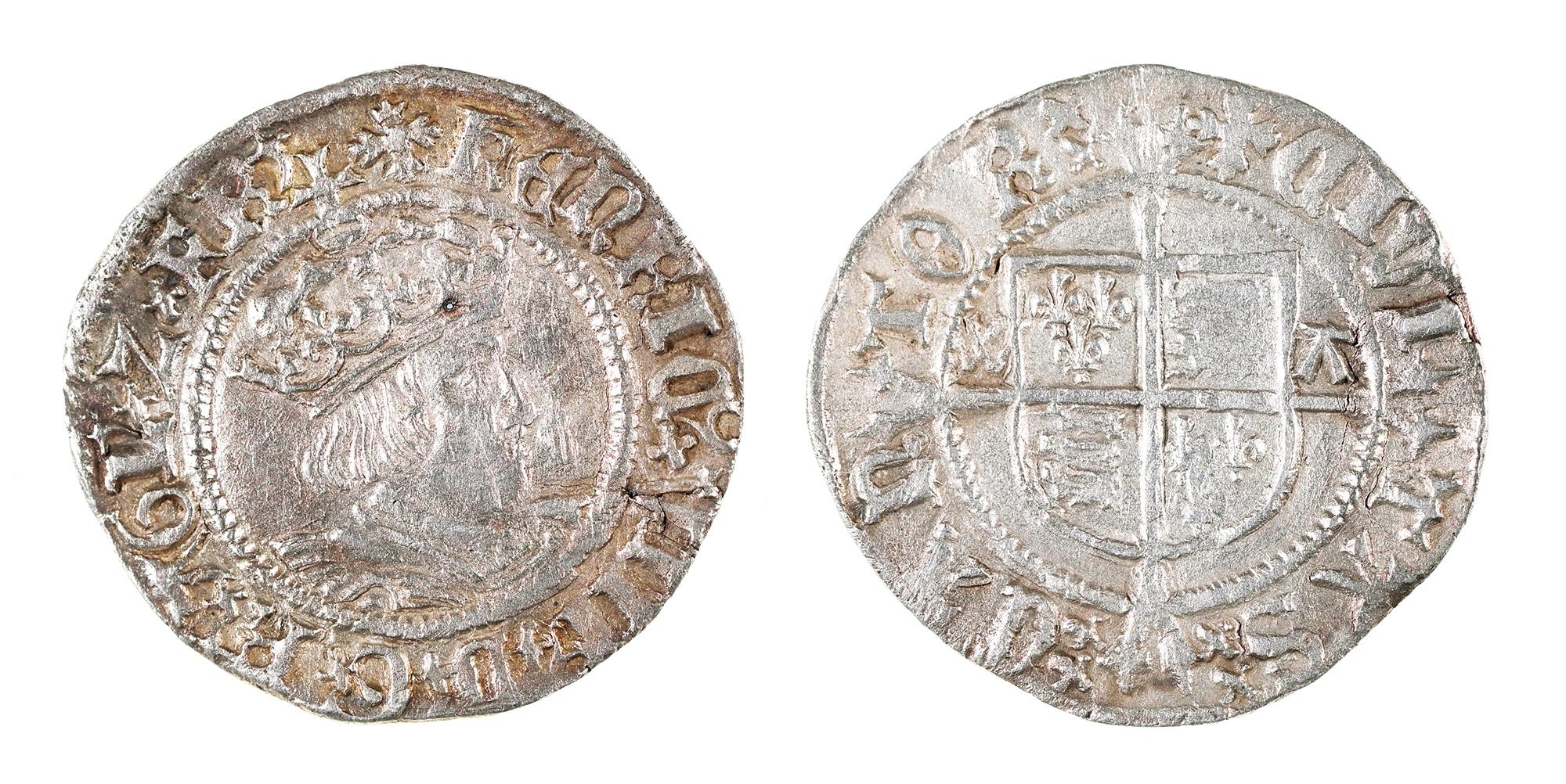 English Hammered Silver, Henry VIII, Half Groat, Canterbury, Archb ...