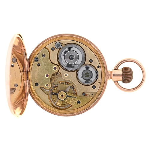 A 9ct gold keyless lever watch, with Swiss movement, gold cuvette and ...