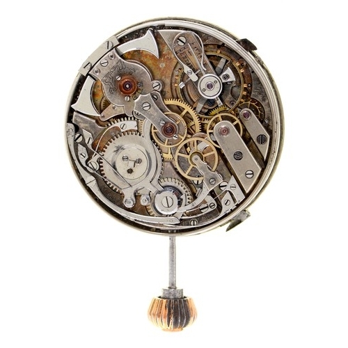 A Swiss keyless lever quarter repeating watch movement and dial, c1900 ...