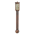 A Scottish Victorian mahogany and fruitwood cistern barometer, C Altria ...