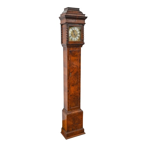 A fine and small Queen Anne style walnut eight day longcase clock, Jos ...
