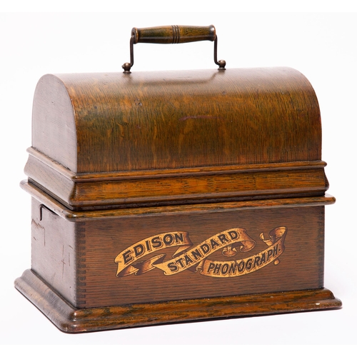 An Edison Standard phonograph, early 20th c, No S180528, oak case with ...