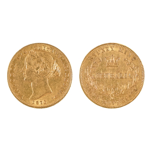 Gold coin. Australia Sovereign 1870