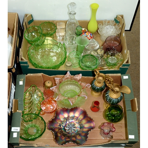 Miscellaneous cut, coloured and other glassware, including carnival ...