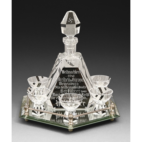 Germany, Third Reich. An Art Deco black enamelled and wheel engraved ...