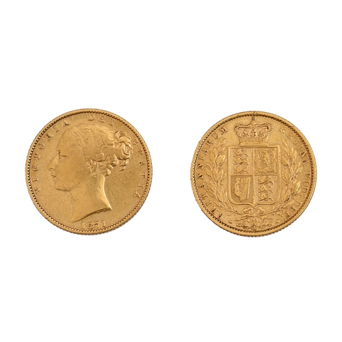 Gold coin. Sovereign 1871
