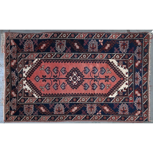 A Middle Eastern rug, mid 20th c, 214 x 132cm, another contemporary ...