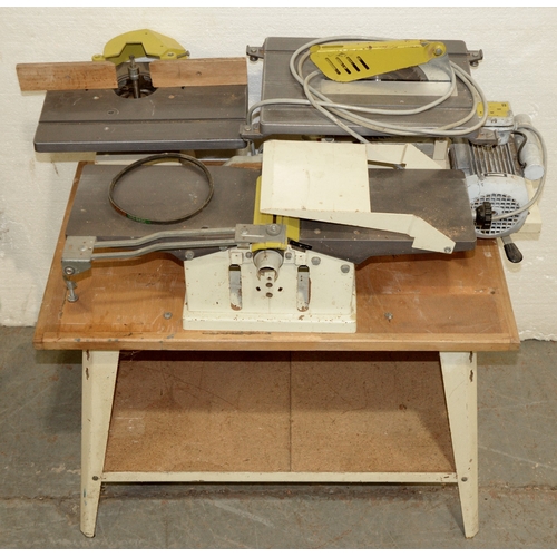 A Kity bench mounted miniature circular saw, 32cm h, a bench mounted ...