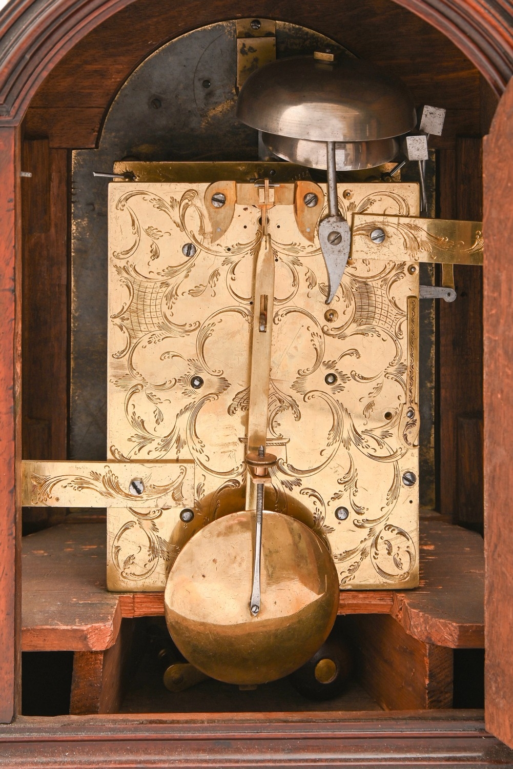 A George III mahogany bracket clock, Thos Milton, London, the silvered ...