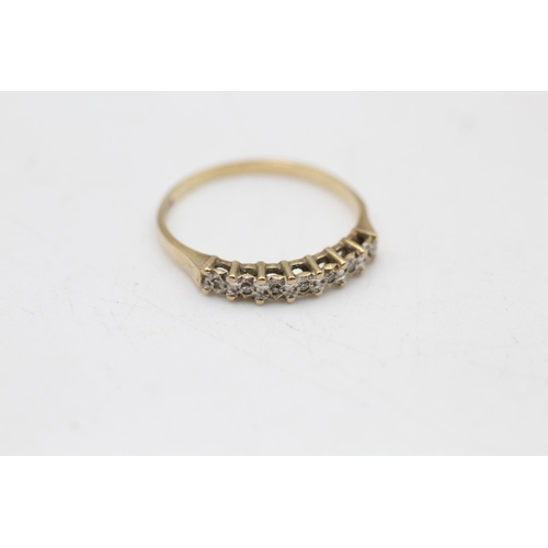 2 x 9ct gold gemstone & diamond half-eternity rings inc. hiddenite (3 ...