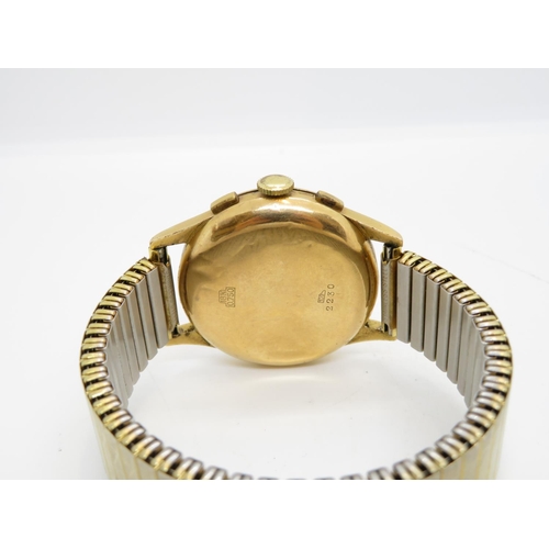 Aco watch 18k gold watch head gents vintage 18k gold w/watch chrono ...