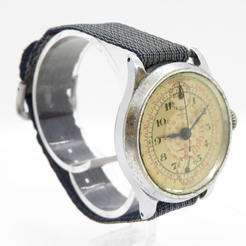 Pierce Telemeter dial chronograph gents vintage military style chrono w ...