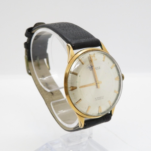 Damas Gents vintage gold platd w/watch handwind working aeroplane ...