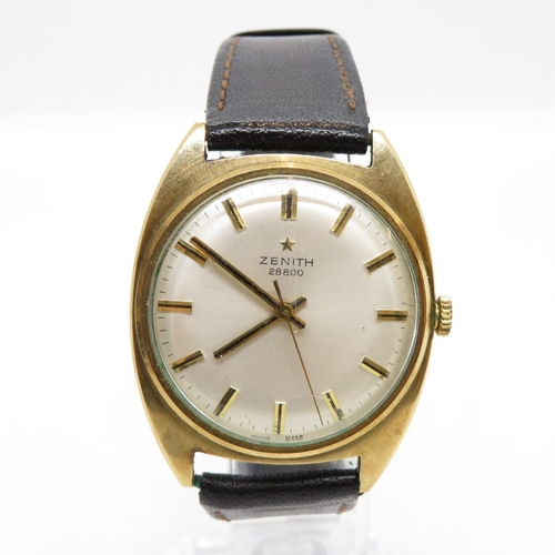 Zenith 28800. 9ct gold. Gents vintage 9ct gold wristwatch. Hand wind/17 ...