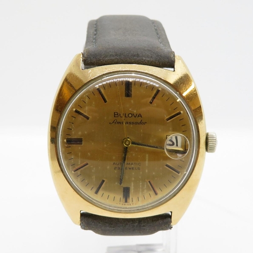 Bulova Ambassador 9ct gold cased gents vintage circa 19710s w/watch ...