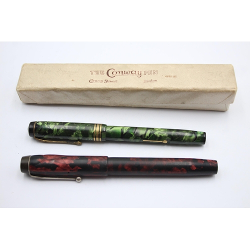 2 x Assorted CONWAY STEWART Fountain Pens Inc 14ct Nibs, Boxed, 388 ...