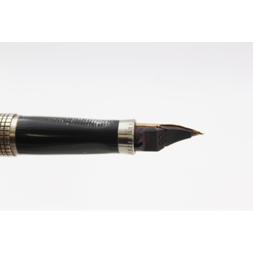Vintage PARKER 75 .925 STERLING SILVER Cased Fountain Pen w/ 14ct Gold ...