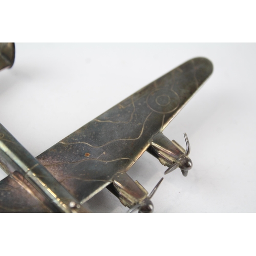 Vintage 1985 Sheffield Sterling Silver Lancaster Bomber Model Plane (146g)