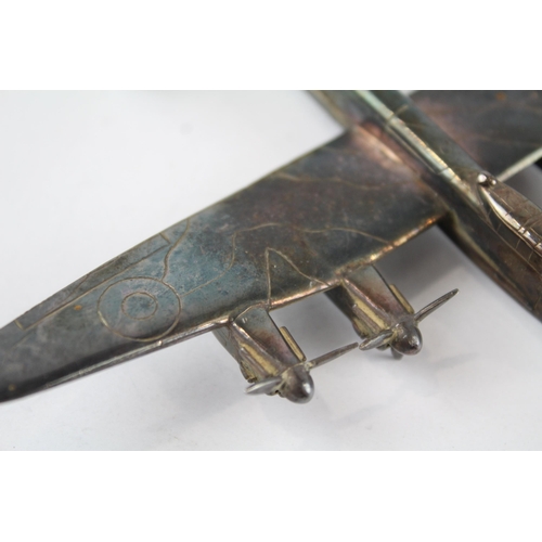 Vintage 1985 Sheffield Sterling Silver Lancaster Bomber Model Plane (146g)