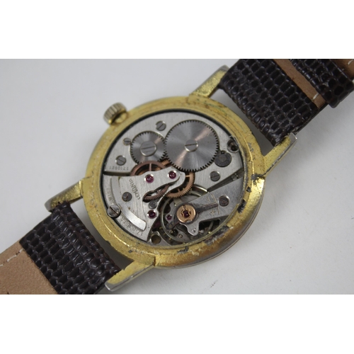 LEMANIA Gents Vintage Gold Tone WRISTWATCH Hand-wind WORKING