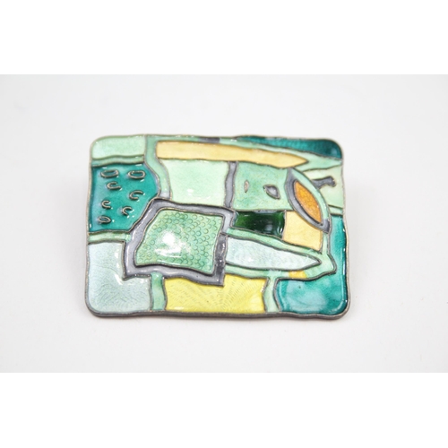 Silver enamel brooch by David Anderson (17g)