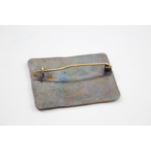 Silver enamel brooch by David Anderson (17g)