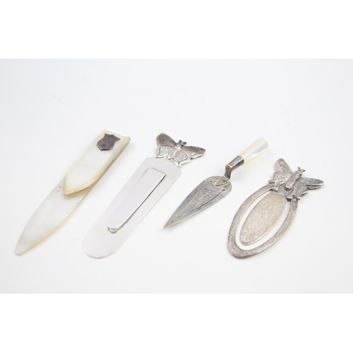 4 x Antique / Vintage Hallmarked .925 STERLING SILVER Bookmarks (32g)