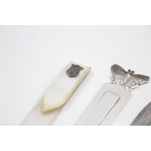 4 x Antique / Vintage Hallmarked .925 STERLING SILVER Bookmarks (32g)