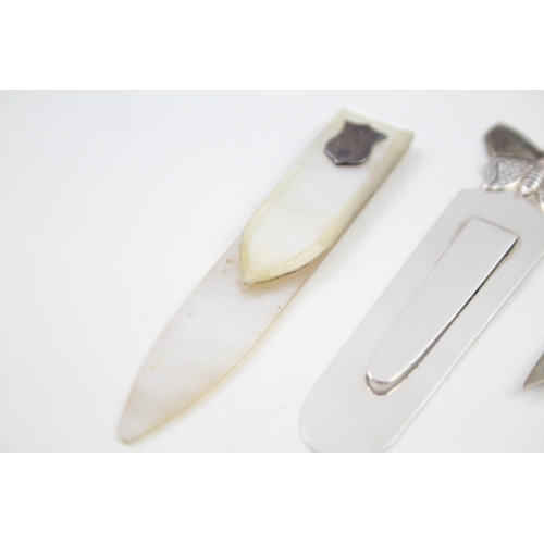 4 x Antique / Vintage Hallmarked .925 STERLING SILVER Bookmarks (32g)