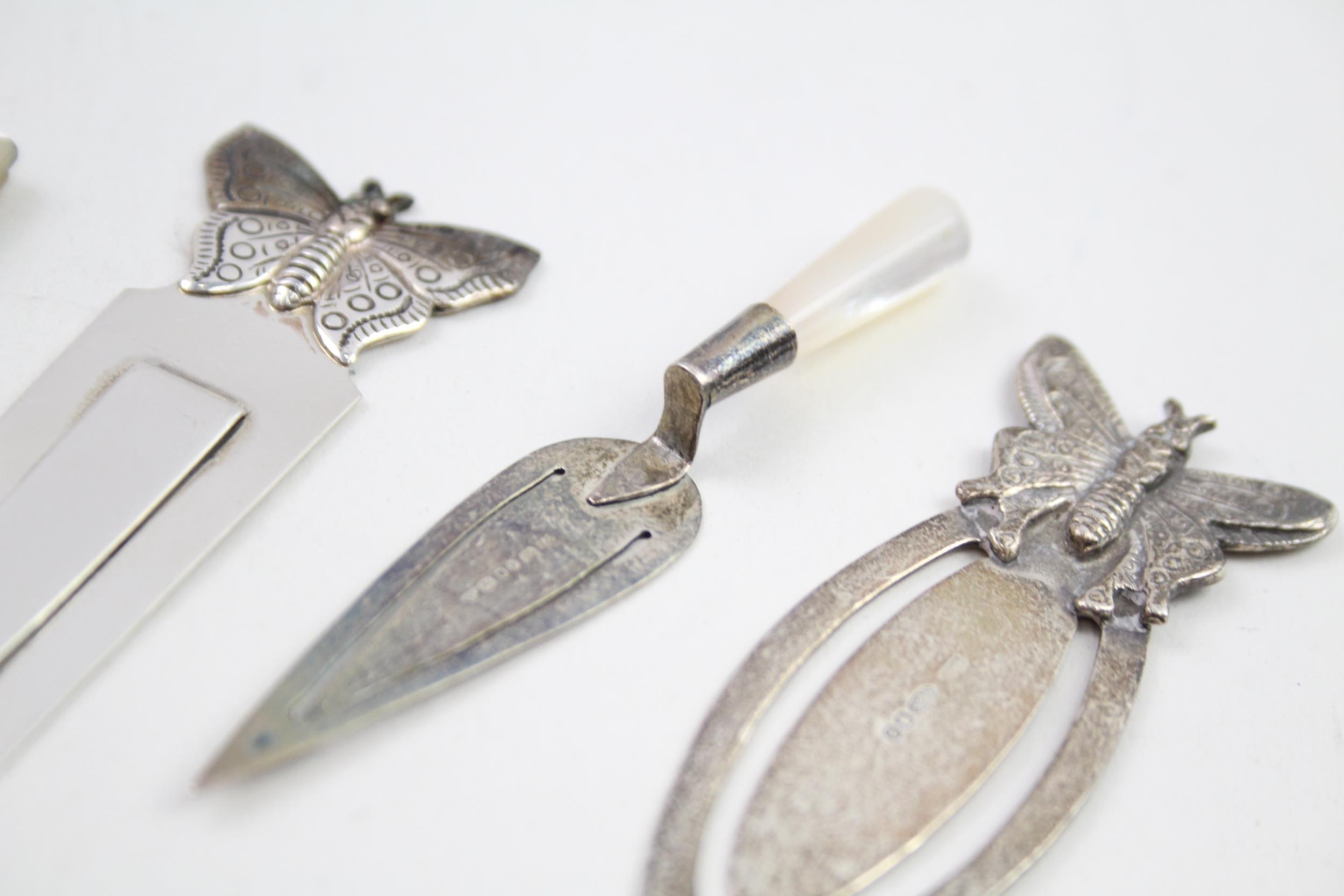 4 x Antique / Vintage Hallmarked .925 STERLING SILVER Bookmarks (32g)