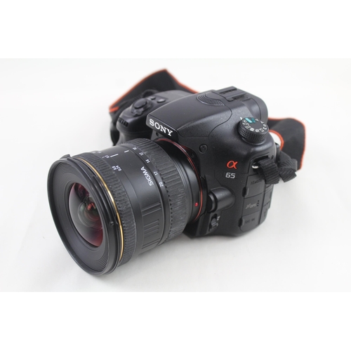 Sony A65 DSLR Digital Camera Working w/ Sigma 10-20mm F/4-5.6 DC