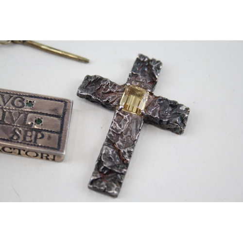 3 x Antique / Vintage .800 & .925 Sterling Silver Religious Iconography ...