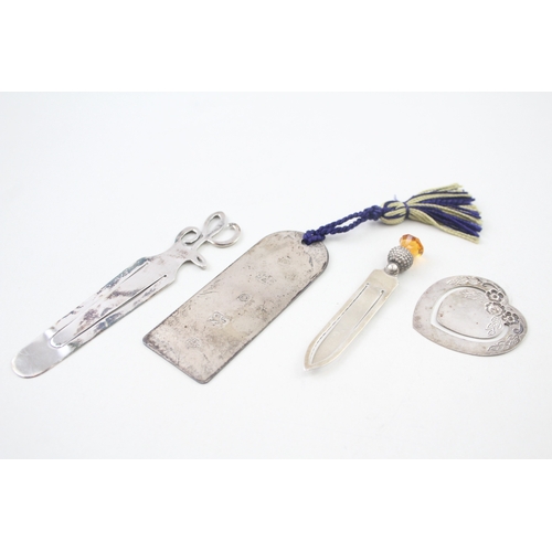 4 x Antique / Vintage Hallmarked .925 Sterling Silver Bookmarks Inc ...