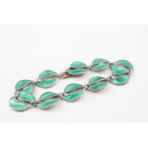 Sterling Silver Enamel Bracelet By David Anderson, Norway 11g