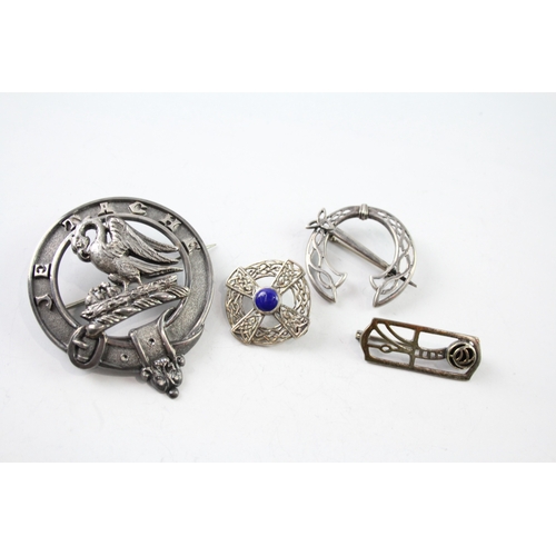 Collection of Sterling Silver Scottish Brooches inc. Kit Heath ...