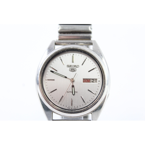 Seiko 5 Silver Dial Watch Automatic WATCH RUNS