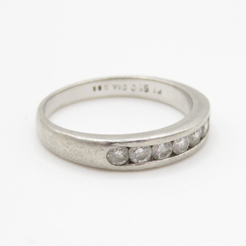 .950 Platinum diamond channel setting ring (3.9g) Size K