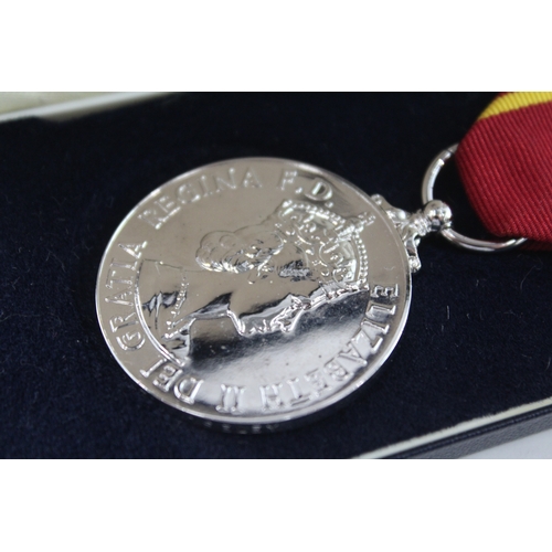 Boxed ERII Fire Brigade Officers Long Service Medal Sub Officer Ronald ...