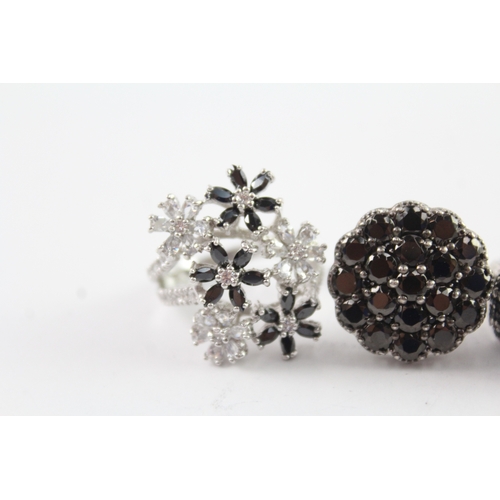 Collection of Sterling Silver Gemstone Rings inc. Diamond, Sapphire x 5 32g