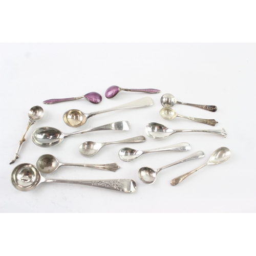 14 x Antique / Vintage .925 Sterling Silver Condiment Spoons Inc ...