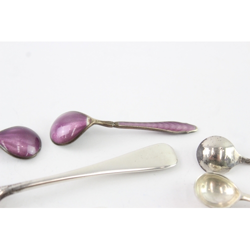 14 x Antique / Vintage .925 Sterling Silver Condiment Spoons Inc ...
