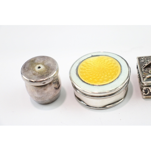 5 x Antique / Vintage Hallmarked .925 Sterling Silver Pill / Trinket ...