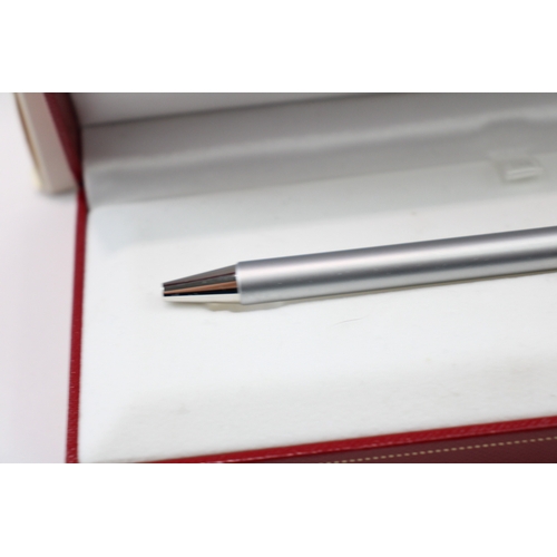 Cartier Brushed Chrome Cased Ballpoint Pen / Biro WRITING Original Box ...