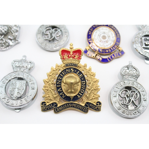 Police Cap Badges Inc Kings Crown Section Leader, Metropolitan, Etc x 9