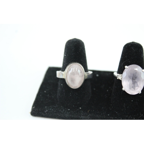 Collection Of Sterling Silver Gemstone Rings inc. Amethyst, Topaz x 6 30g