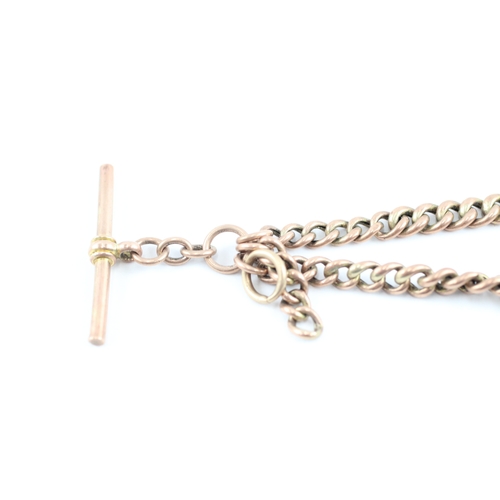 9ct gold antique t-bar curb link watch chain (16.2g)